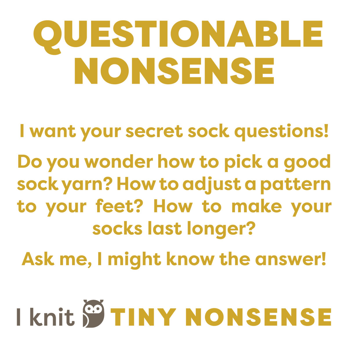 Secret Socks Questions – Tiny Nonsense