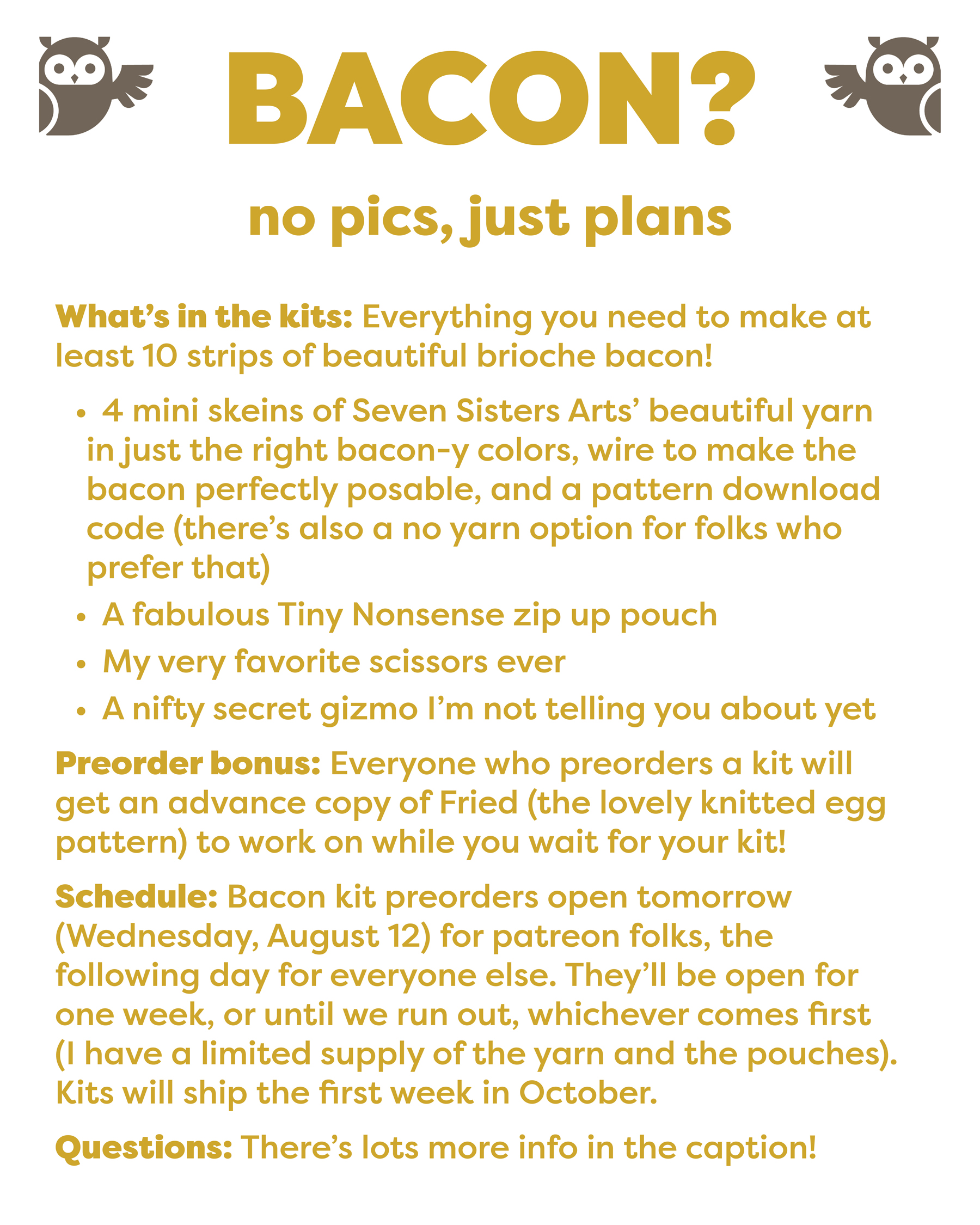 Preorder Plans – Tiny Nonsense